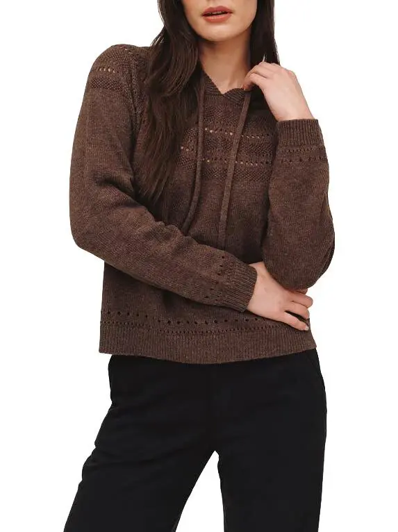 Bella Dahl Knit Hoodie - Heather Mocha