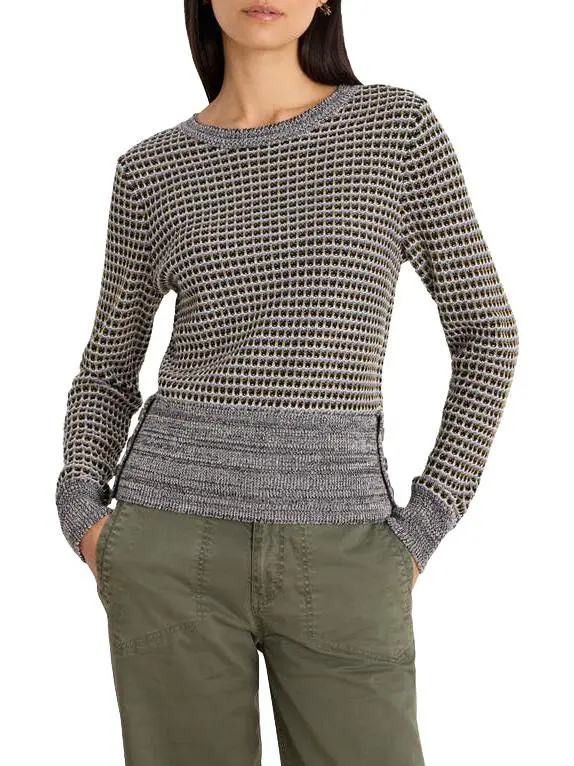 NIC+ZOE Marled Crewneck Sweater - Blue Multi