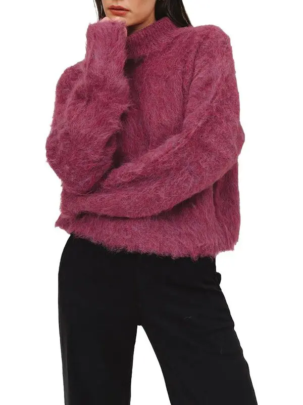 Bella Dahl Alpaca Blend Turtleneck Sweater - Fuchsia Cloud