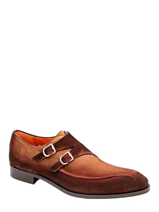 Mezlan Cascade Double Monk Strap Shoe In Spanish Suede - Sport
