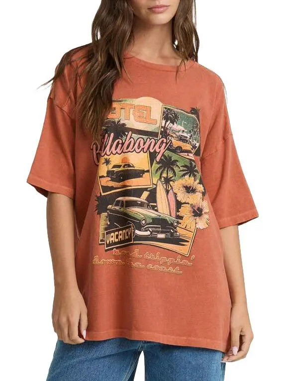 BILLABONG Oversized Cotton Graphic T-shirt - Hazel