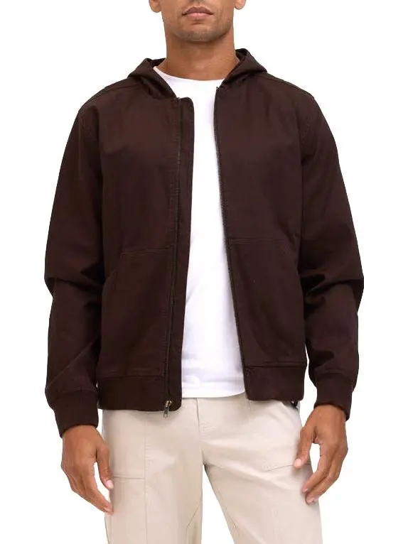 THREADS 4 THOUGHT Zip-up Hooded Organic Cotton Jacket - Cocoa