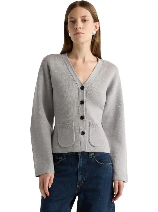 Modern Citizen Elinor Organic Cotton-wool V-neck Cardigan - Light Graphite