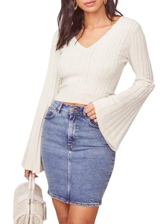 Astr The Label Voyage Crop Sweater - White