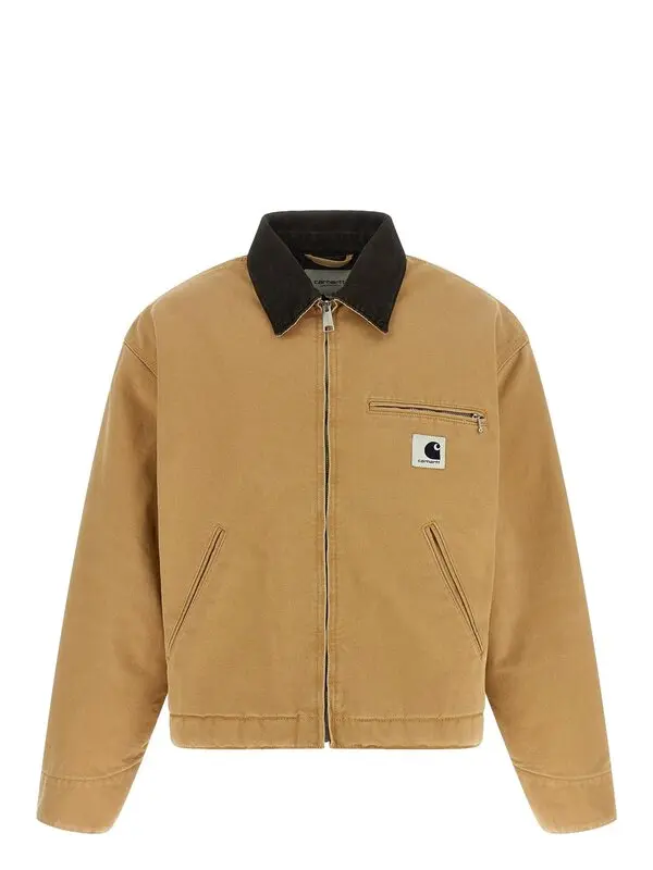 Carhartt Work In Progress Og Detroit Jacket In Organic Cotton Canvas - Beige