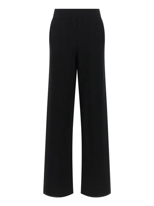 Max Mara Baldo Wide-leg Wool-blend Knit Trousers - Black