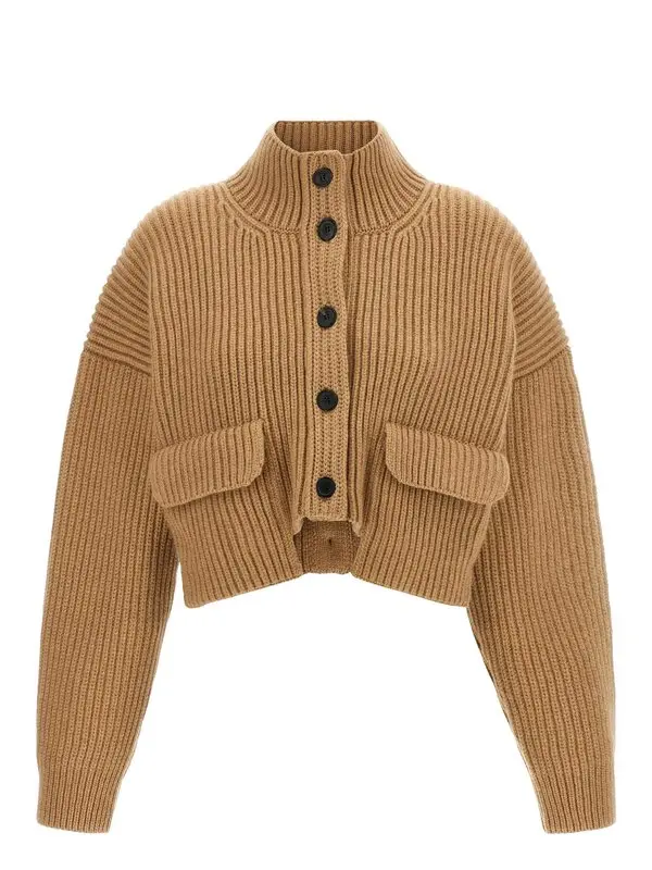 Khaite Eita Cropped Cashmere Cardigan - Beige