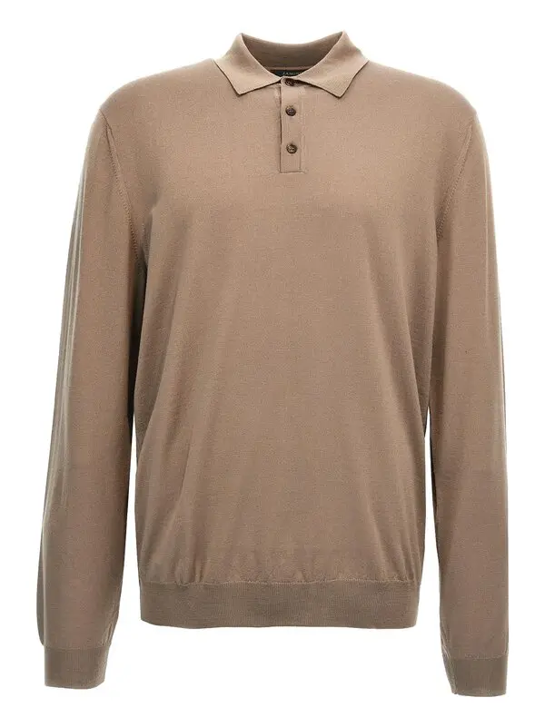 ZANONE Wool Polo Shirt - Beige