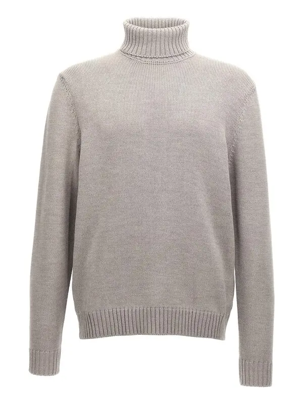ZANONE Wool Turtleneck Sweater - Gray
