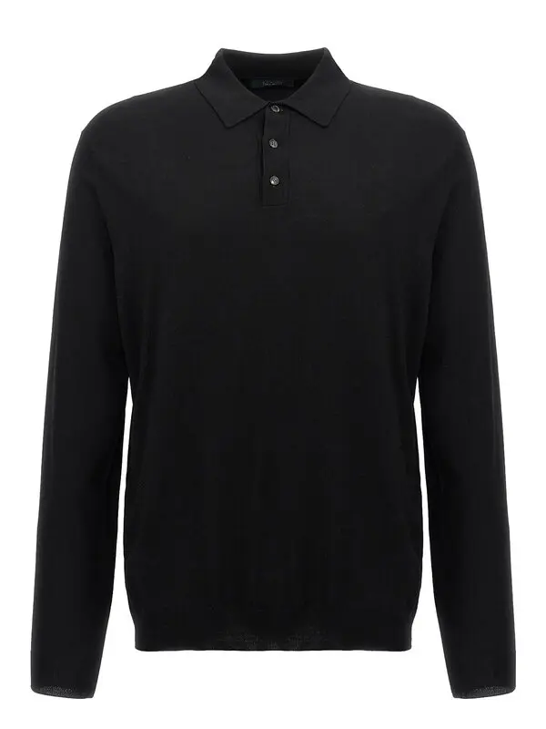 ZANONE Wool Polo Shirt - Black