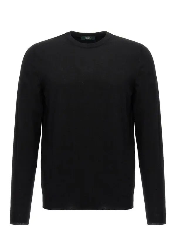 ZANONE Wool Crew Neck Sweater - Black