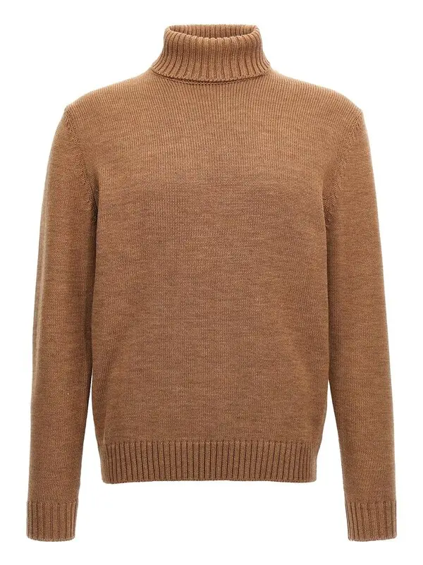 ZANONE Wool Turtleneck Sweater - Brown