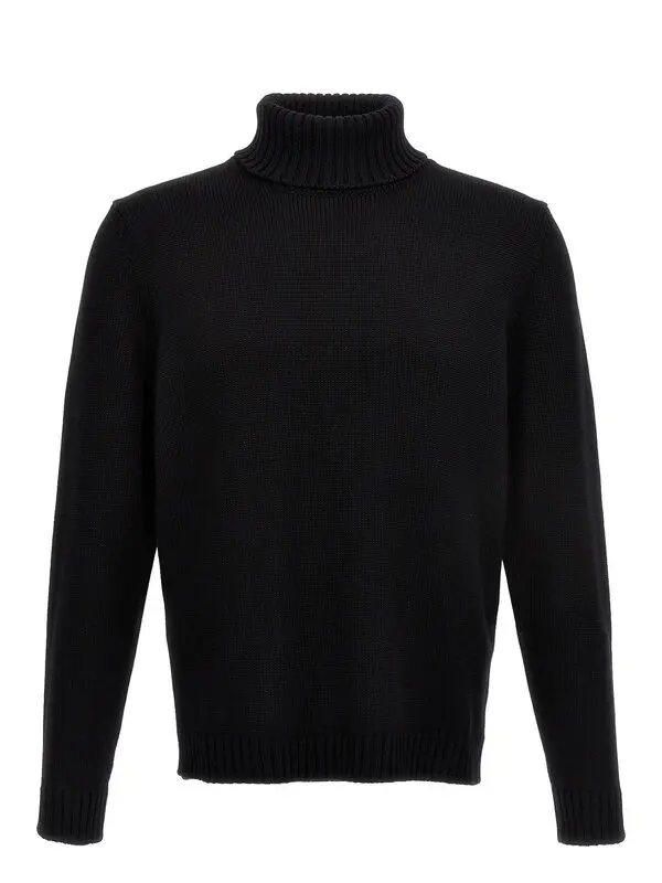 ZANONE Virgin Wool Turtleneck Sweater - Black