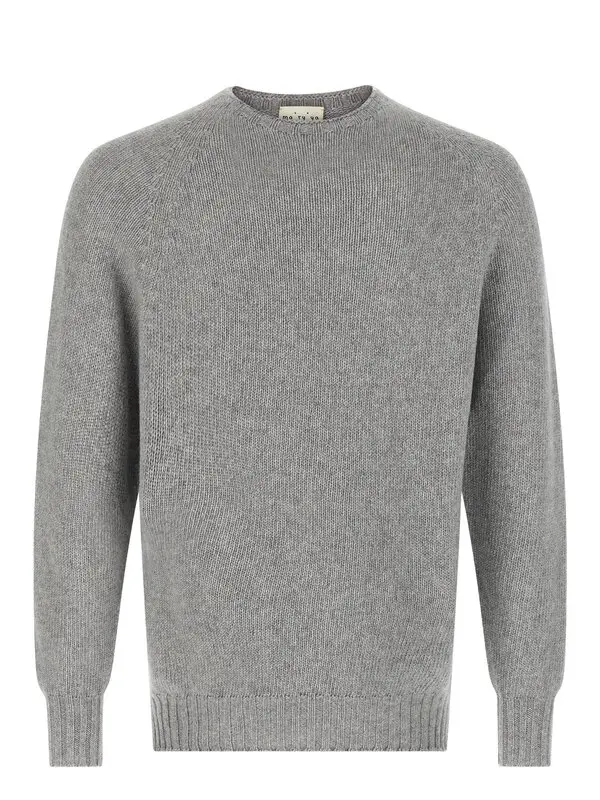 MA'RY'YA Cashmere Blend Crew Neck Sweater - Gray