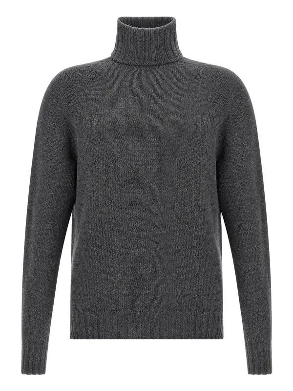 MA'RY'YA Virgin Wool And Cashmere Blend High Neck Sweater - Gray