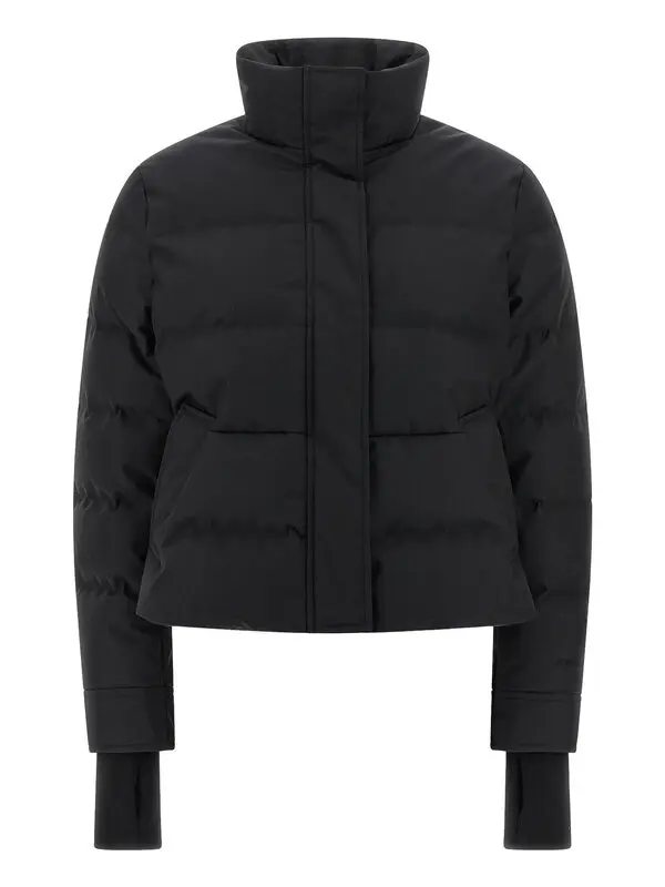 Alexander McQueen Cropped Quilted Down Jacket With Stand Collar - Black