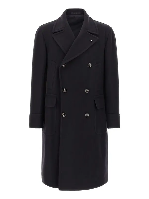 Tagliatore Sherry' Double-breasted Wool And Cashmere Blend Coat - Blue