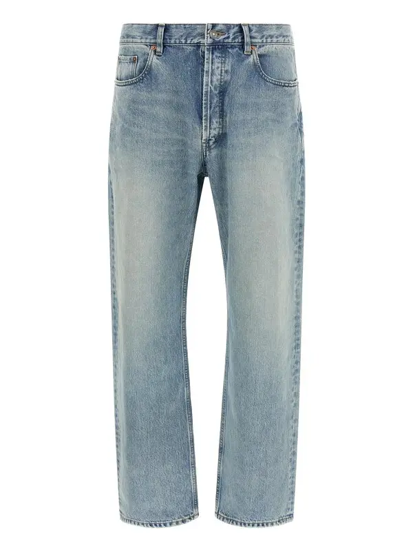 Saint Laurent Wide-leg Jeans With Stone Wash Effect - Light Blue