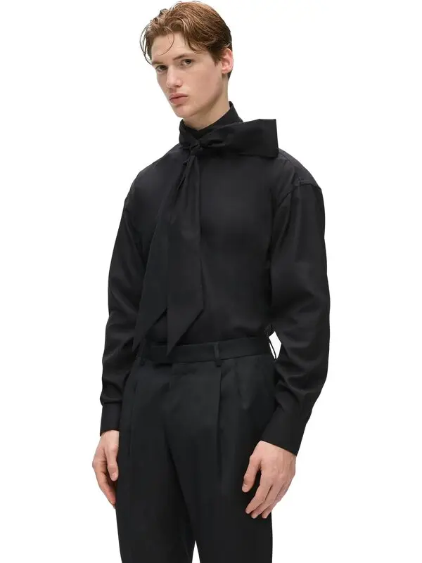 Karl Lagerfeld Kl Studio Tie-neck Shirt - Black