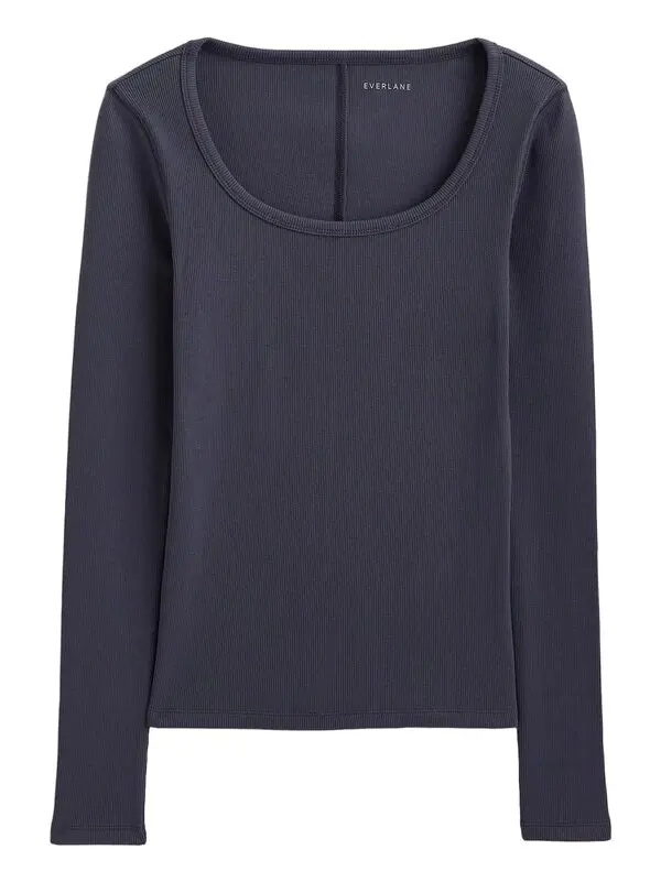 Everlane Effortless Rib Classic Long Sleeve - Graystone