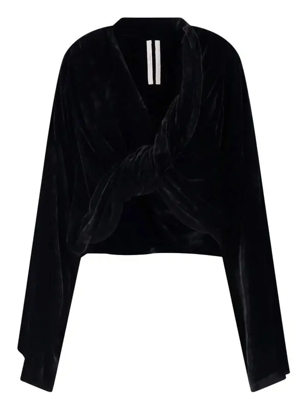 Rick Owens Viscose Silk Twist Top - Black