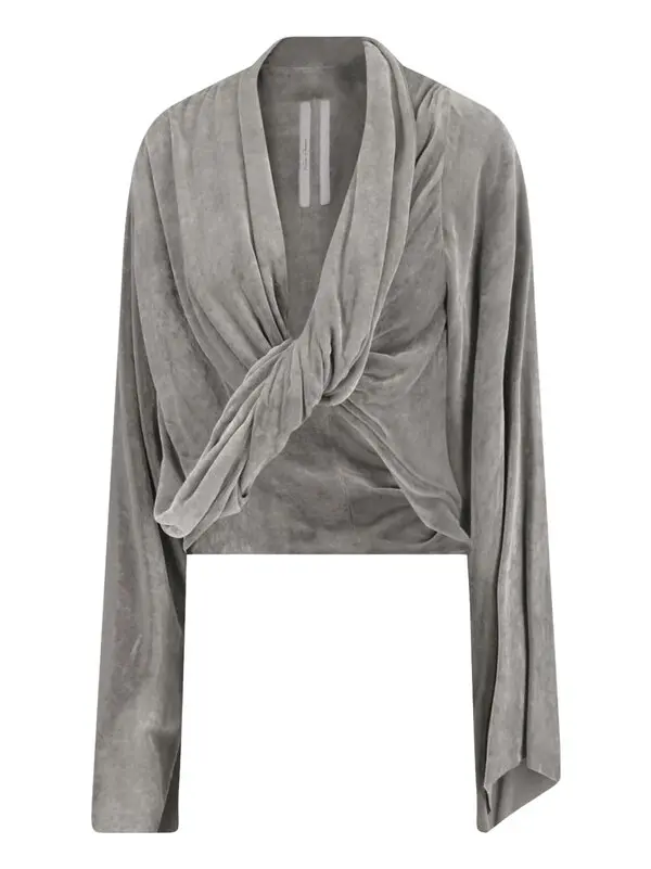 Rick Owens Viscose Silk Twist Top - Gray
