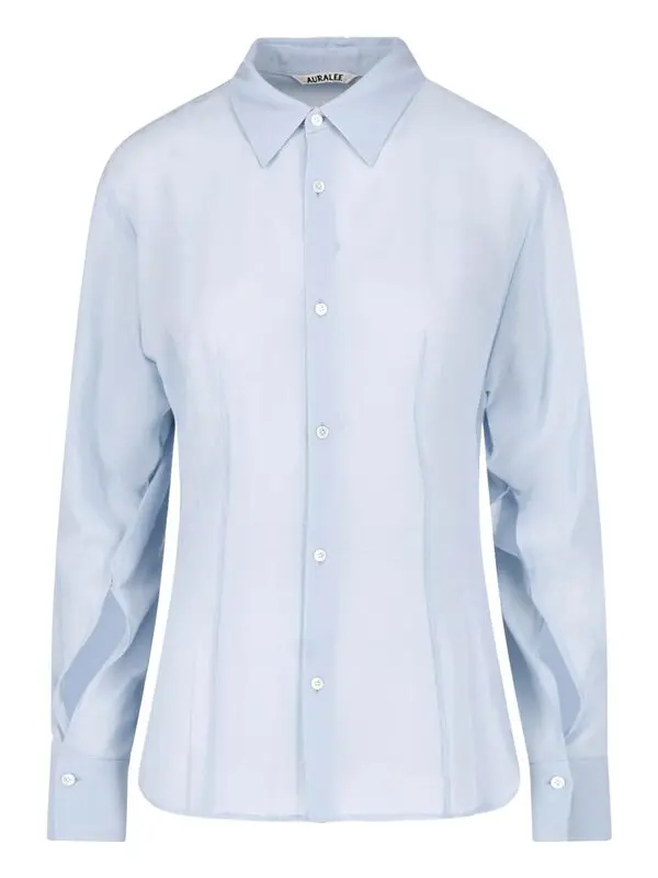 Auralee Silk Georgette Shirt - Light Blue