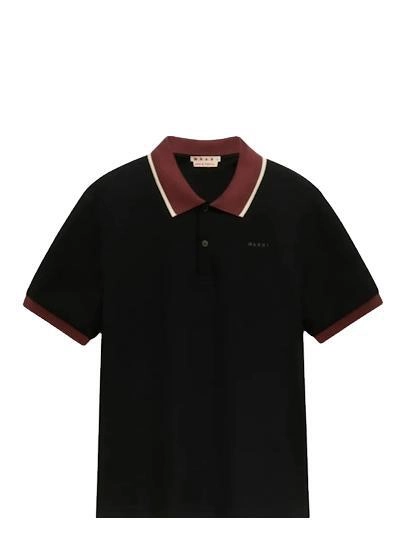 Marni Short Sleeve Slim Fit Polo Shirt - Black