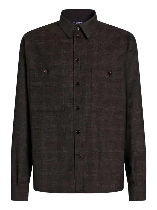 Dolce & Gabbana Glen Plaid Shirt - Brown