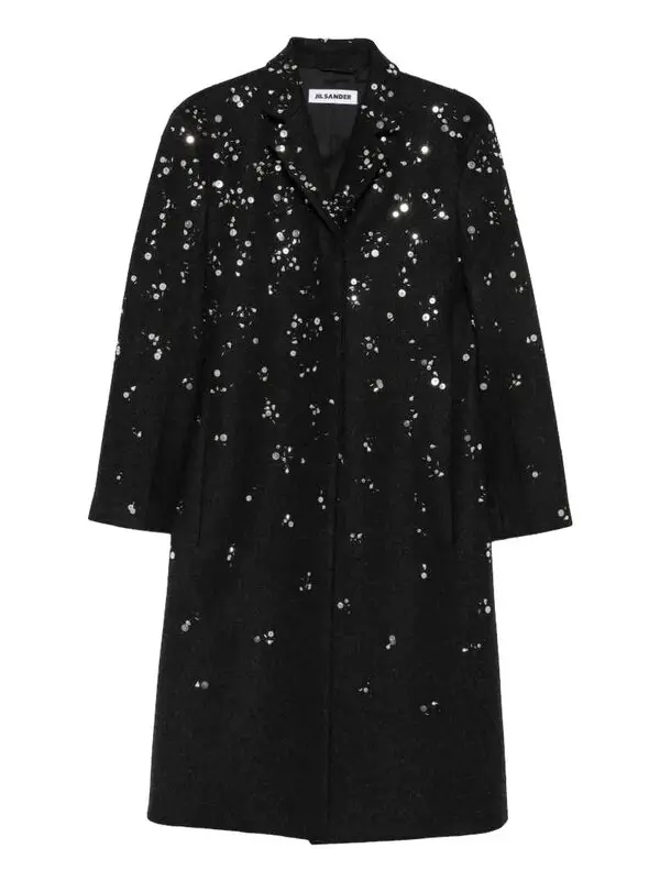 JIL SANDER Belted Wool Coat - Grey