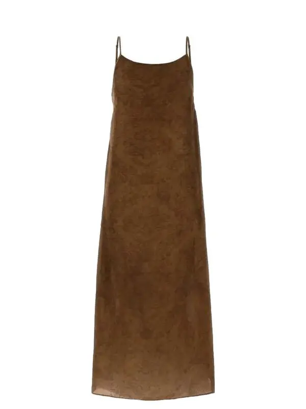UMA WANG Long Jacquard Dress - Brown