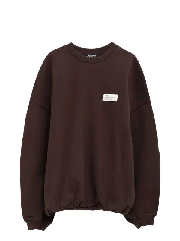 Jacquemus Ruban Sweatshirt With Logo Appliqu - Brown