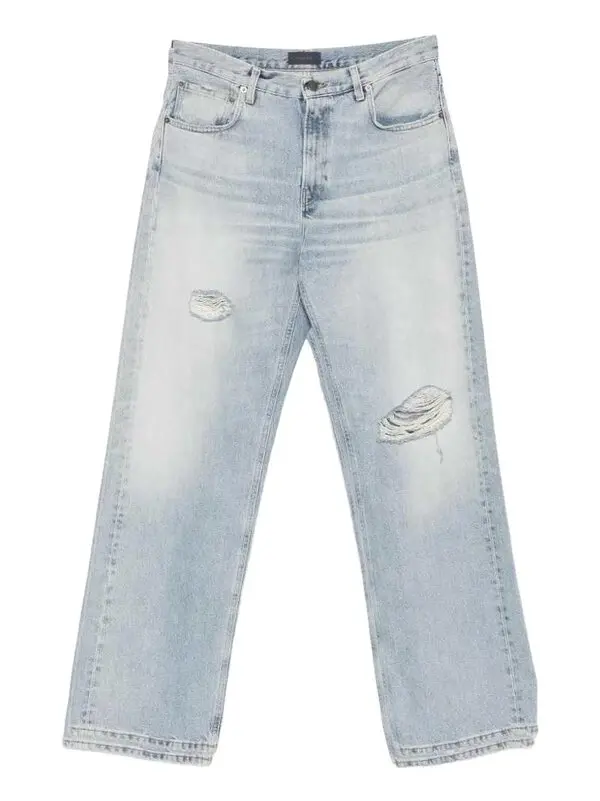 HAIKURE Wide-leg Jeans With Distressed Finish - Blue