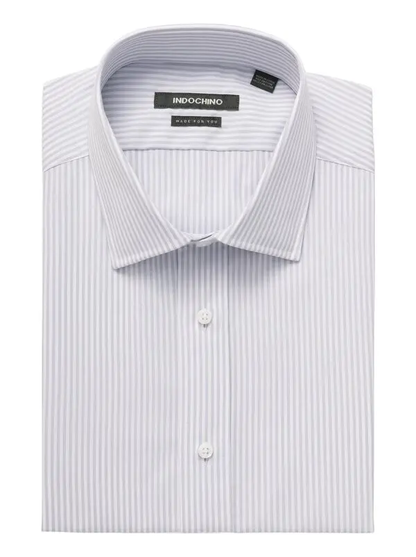 INDOCHINO Helston Anti-wrinkle Pinstripe Shirt - Gray