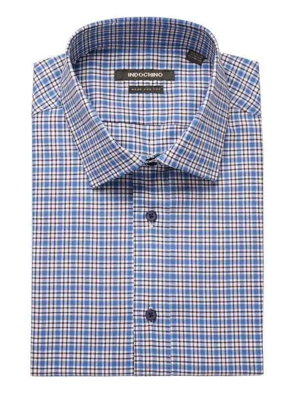 INDOCHINO Paddington Check Twill Shirt - Blue