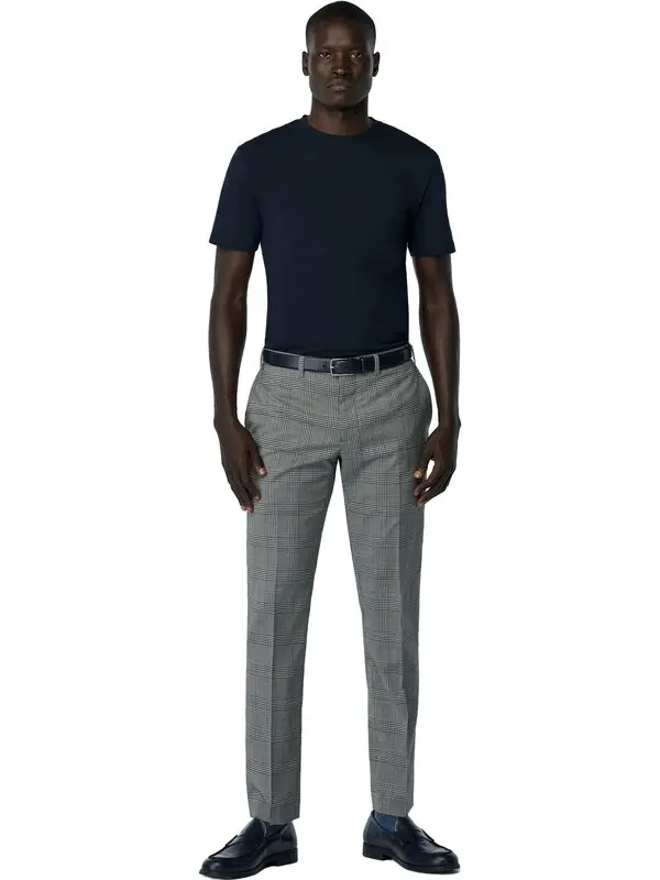 INDOCHINO Milano Glen Check Trousers - Black