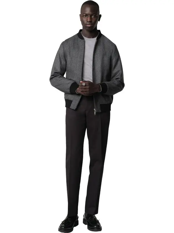INDOCHINO Heartford Herringbone Bomber Jacket - Gray