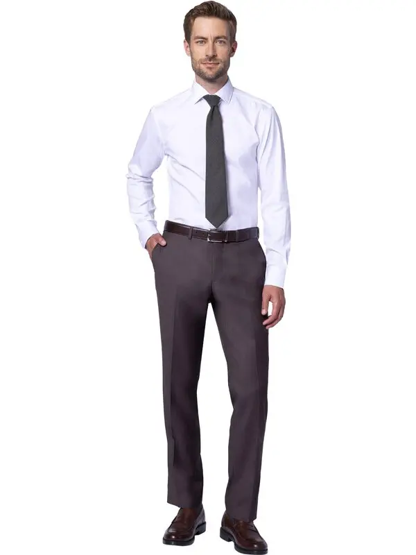 INDOCHINO Hebburn Wool Tailored Trousers - Brown