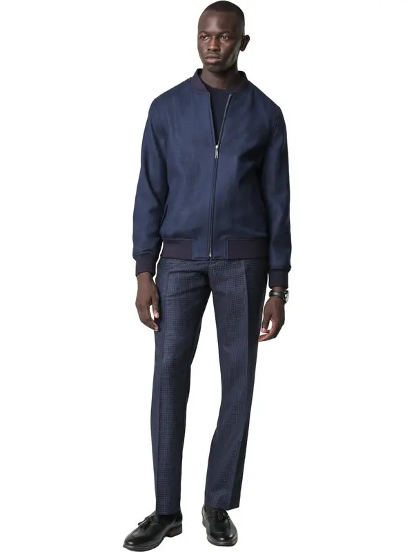 INDOCHINO Heartford Herringbone Bomber Jacket - Navy