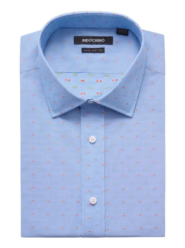 INDOCHINO Queniborough Micro Floral Light Shirt - Blue