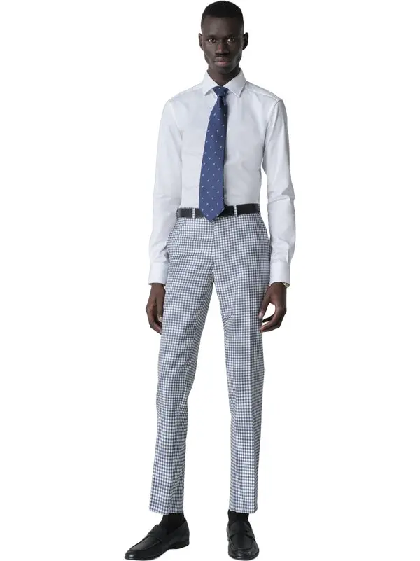 INDOCHINO Quidhampton Check Wool Trousers - Blue