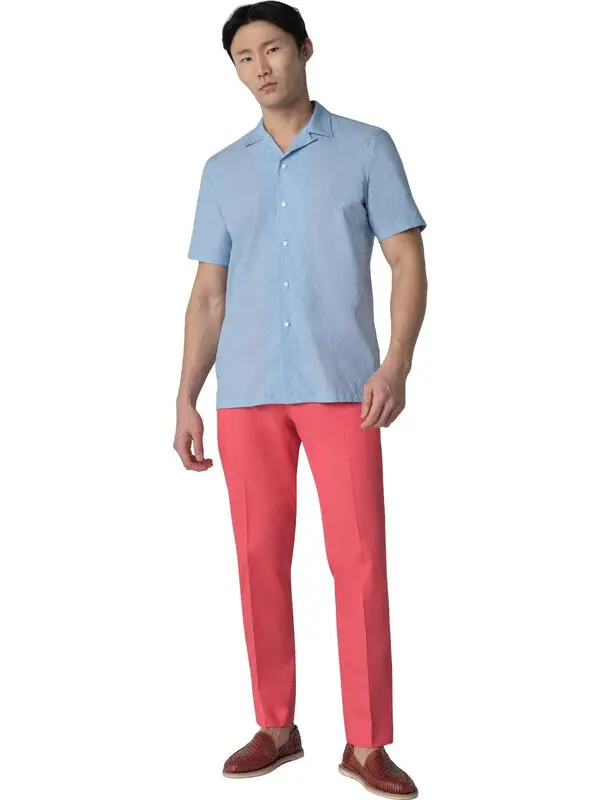 INDOCHINO Queniborough Micro Floral Light Camp Shirt - Blue