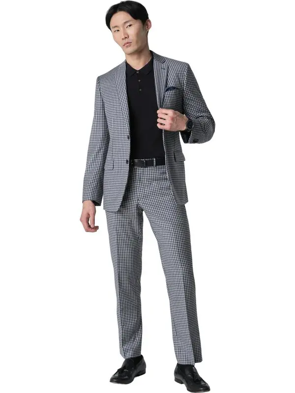 INDOCHINO Quidhampton Check Blazer - Navy