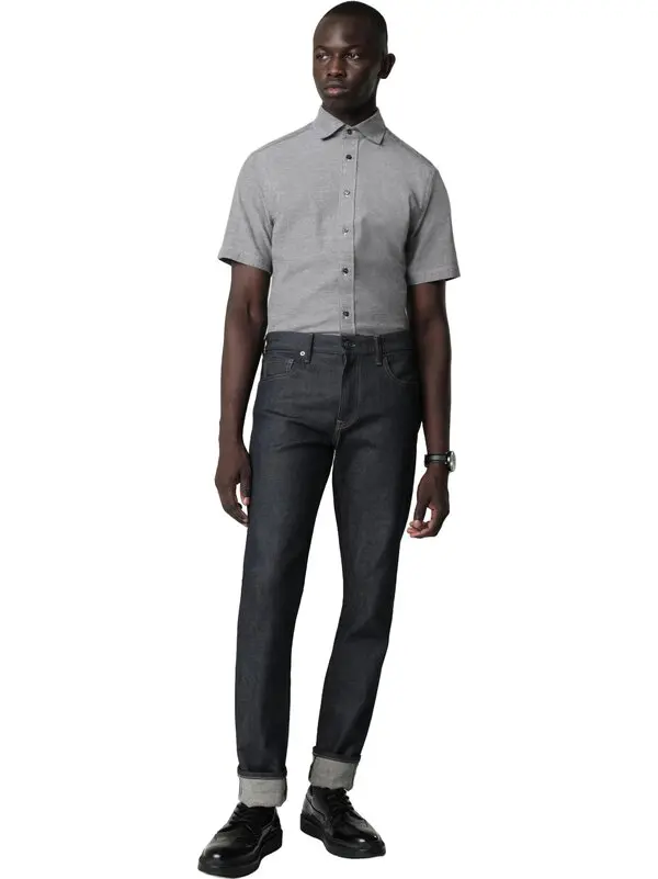 INDOCHINO Harwell Flannel Stretch Casual Shirt - Gray