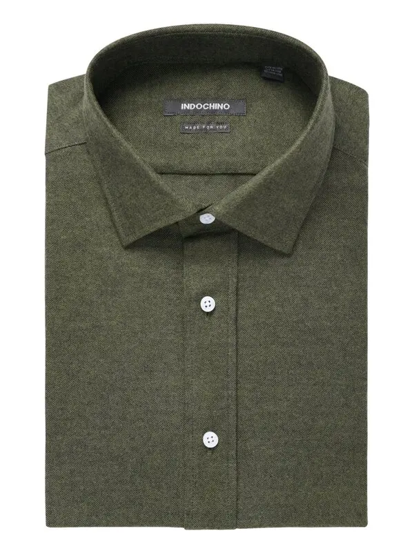INDOCHINO Harwell Flannel Stretch Shirt - Olive