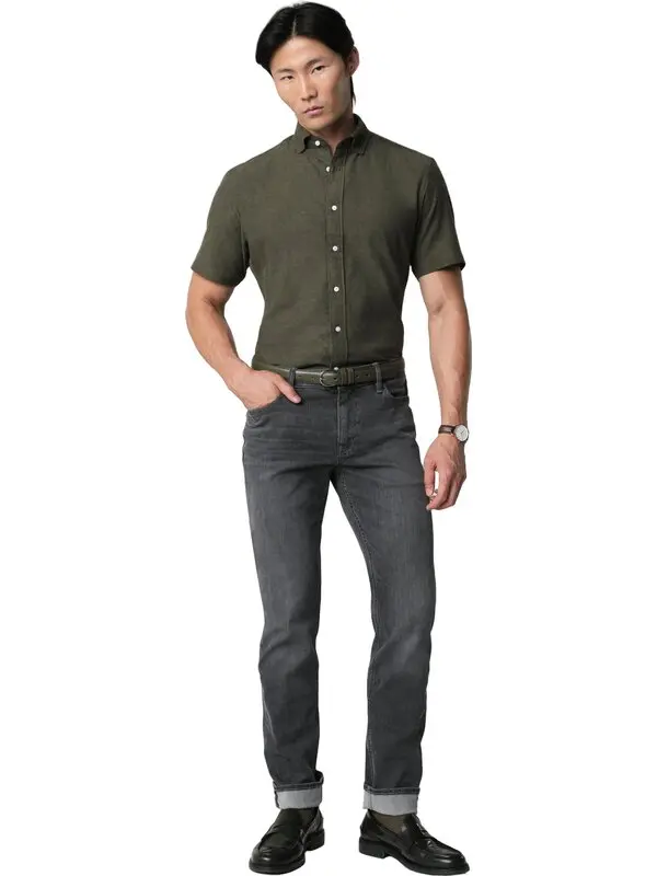 INDOCHINO Harwell Flannel Stretch Casual Shirt - Olive