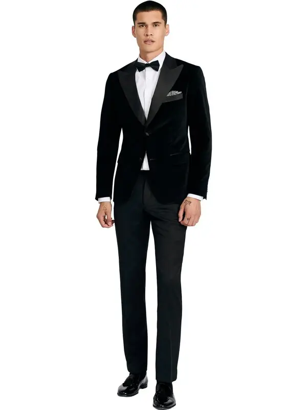 INDOCHINO Harford Velvet Dinner Jacket - Black