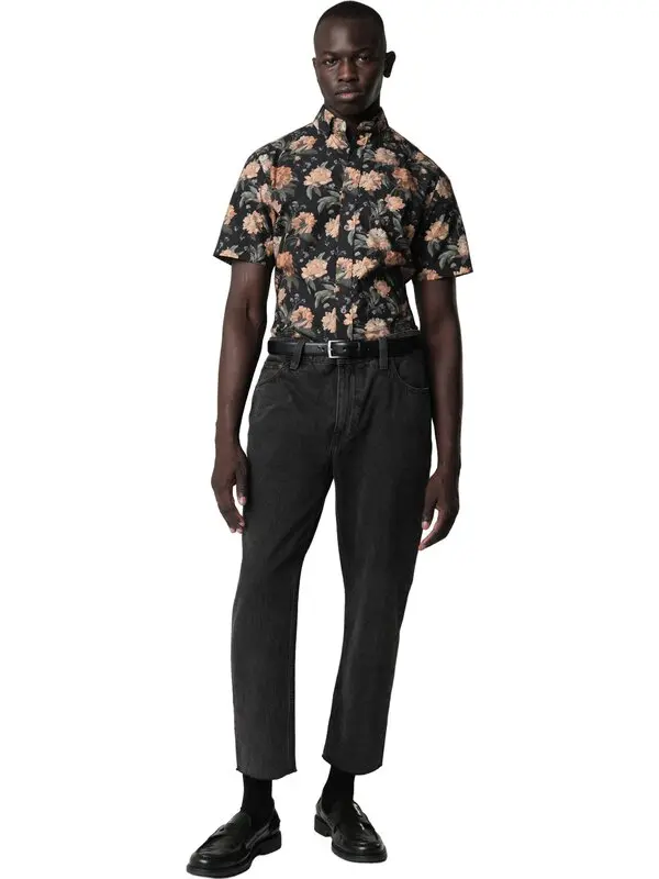 INDOCHINO London Bloom Floral Print Midnight Casual Shirt - Blue