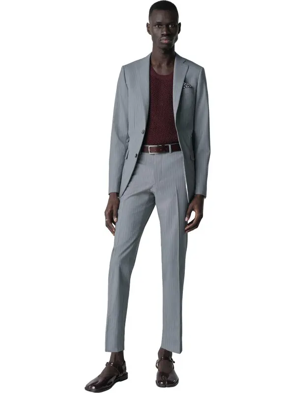 INDOCHINO Howell Wool Stretch Fineline Suit - Gray