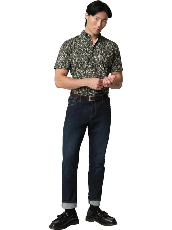 INDOCHINO London Daisy Print Casual Shirt - Olive